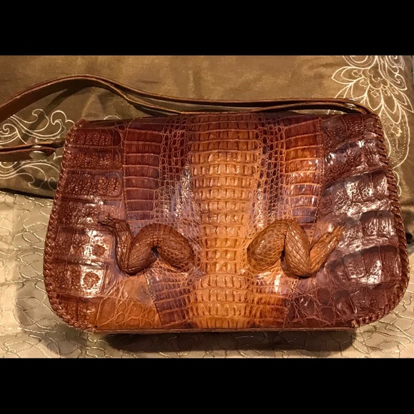 Bags | Vintage Authentic Alligator Cayman Handbag Gator Made In C U B A ...